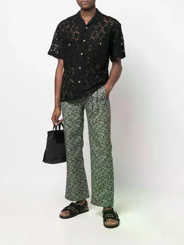 Andersson Bell Semi-sheer Floral-lace Shirt