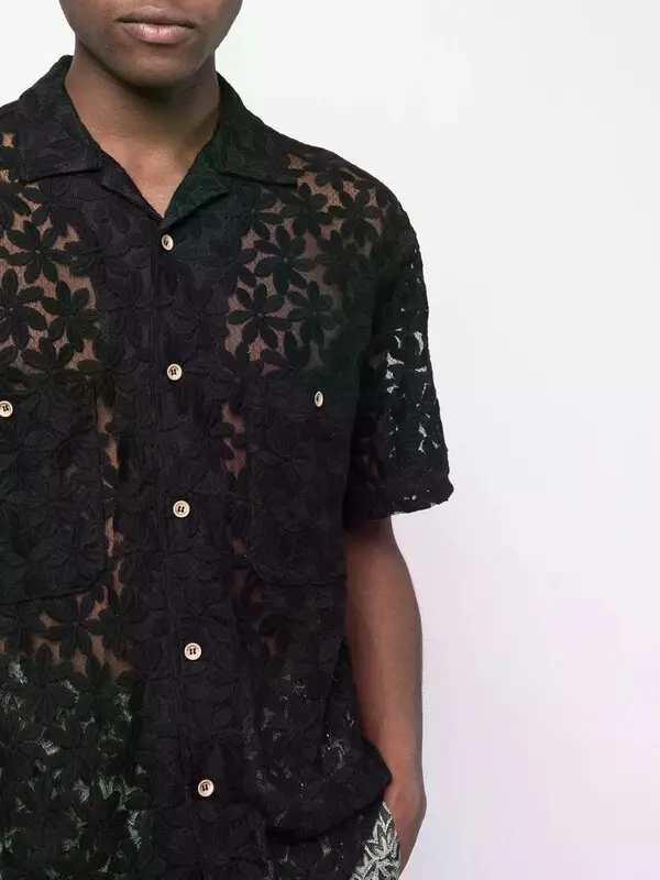 Andersson Bell Semi-sheer Floral-lace Shirt