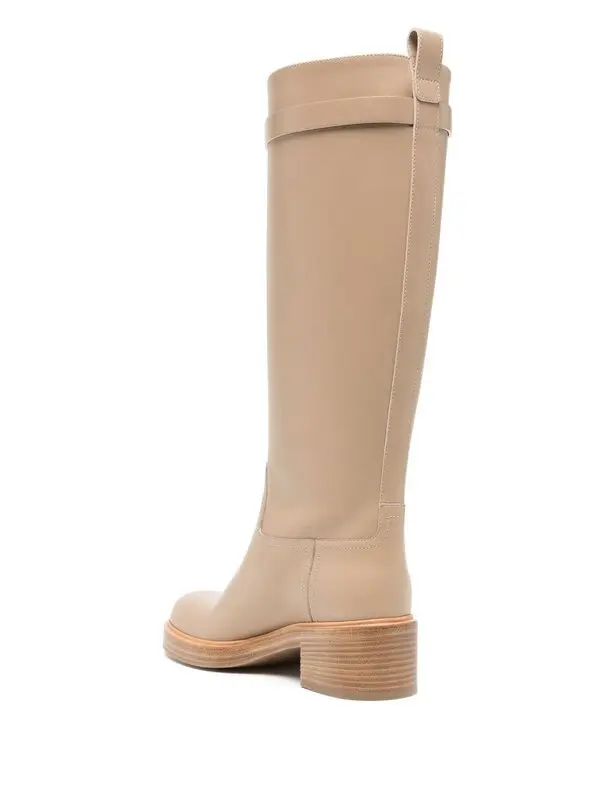 FERRAGAMO Gancini Knee-high Boots - Brown