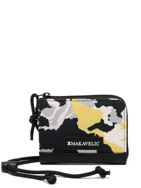 MAKAVELIC Logo Camouflage Print Wallet - Black