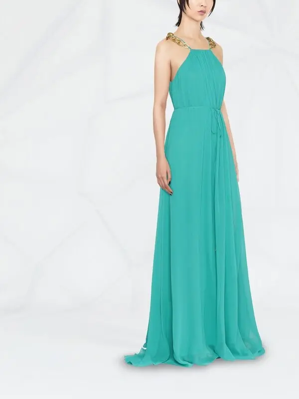 Patrizia Pepe Chain-link Neck Strap Maxi Dress