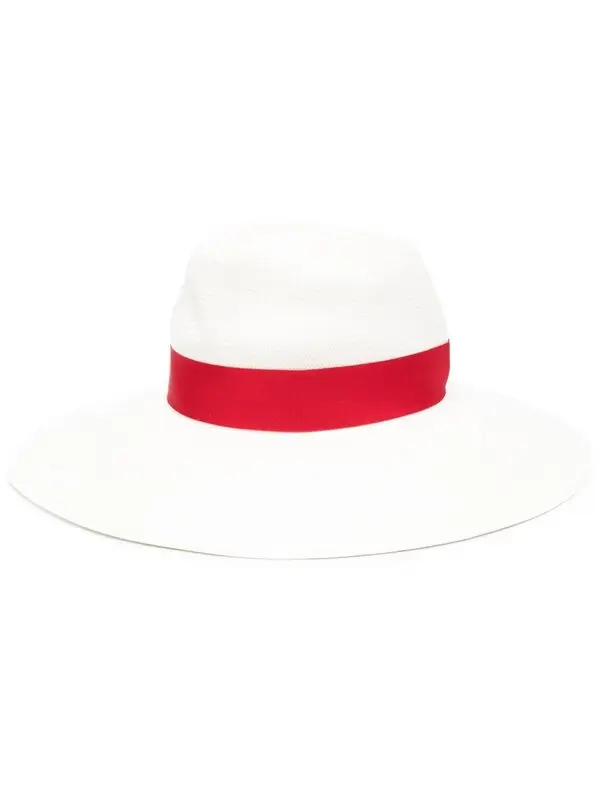 Borsalino Straw Sun Hat - White