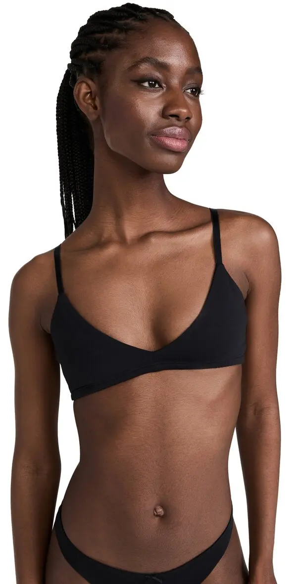 Eberjey Pima Stretch Cotton Bralette - Black