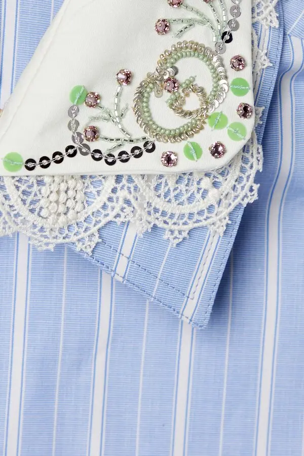 chinese dress ladies Gucci Blue GG Lam Dress With Detachable Collar  Runway Catalog