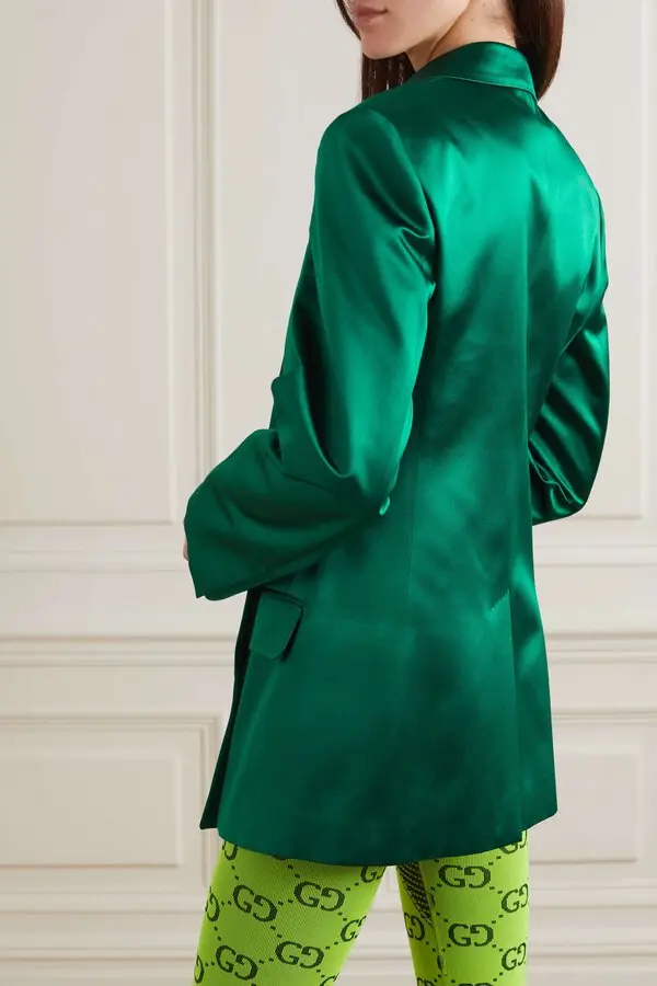 Gucci Love Parade Double-breasted Silk-satin Blazer