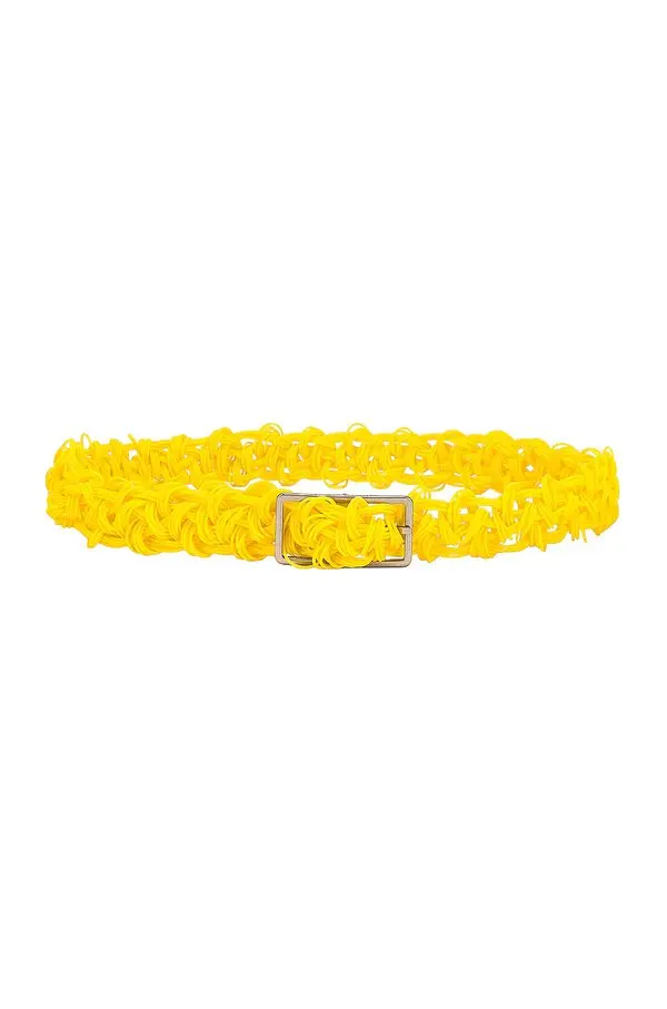 Bottega Veneta Intreccio Crochet Belt - Lemon & Silver