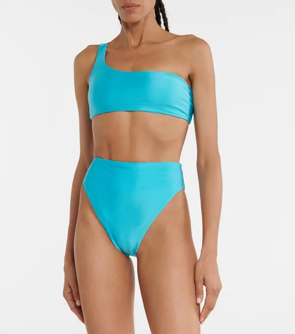 Jade Swim Incline High-rise Bikini Bottoms - Blue