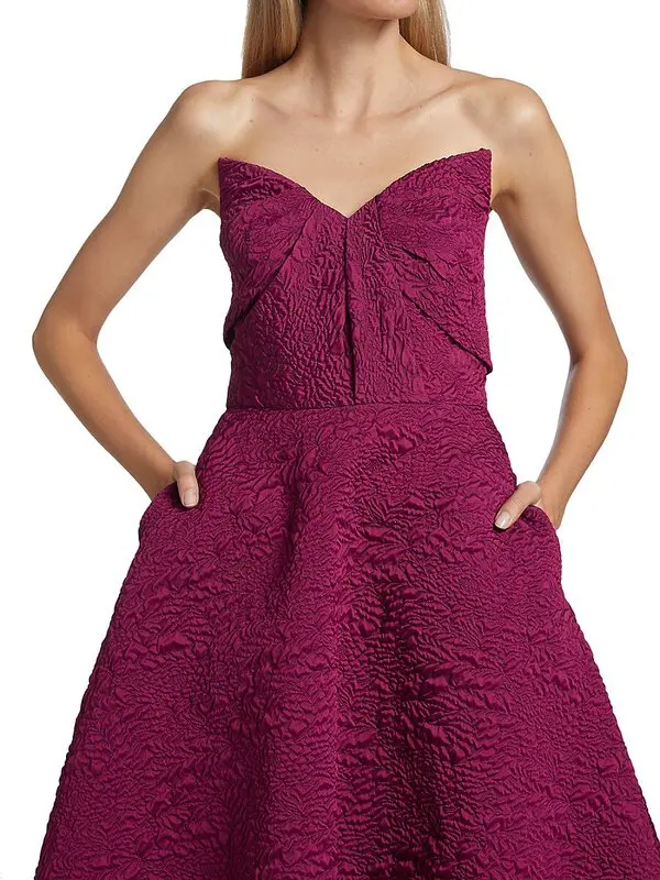 navy blue dress for baby girl Theia Ellie Crinkle Calf-Length A-Line Midi-Dress In Wineberry - 76% Off