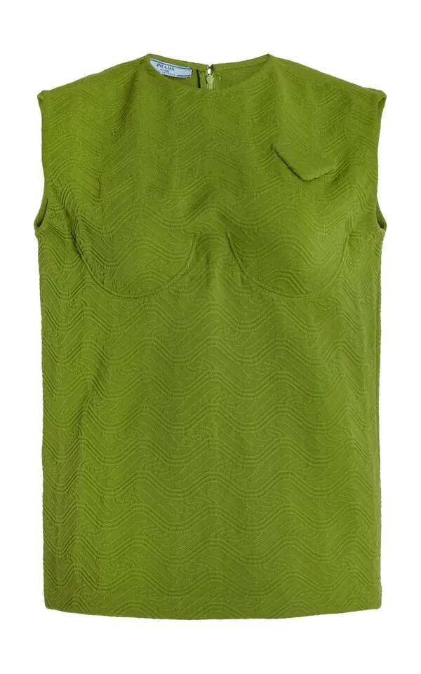 Prada Jacquard Top With Bra Detail