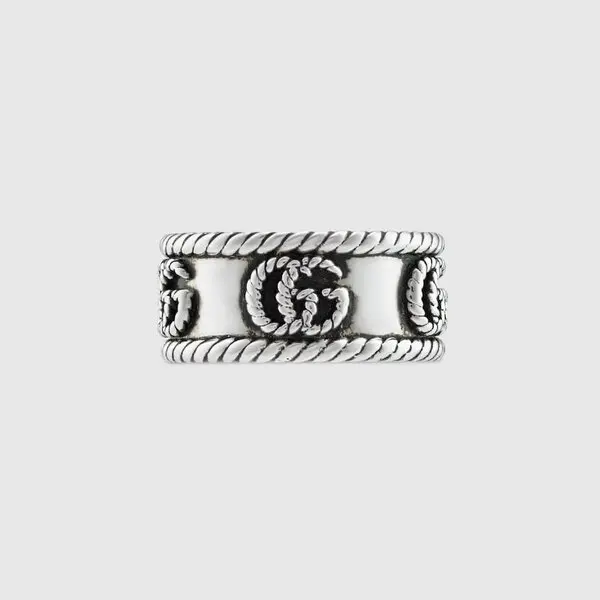 Gucci Gg Marmont Wide Ring - Silver