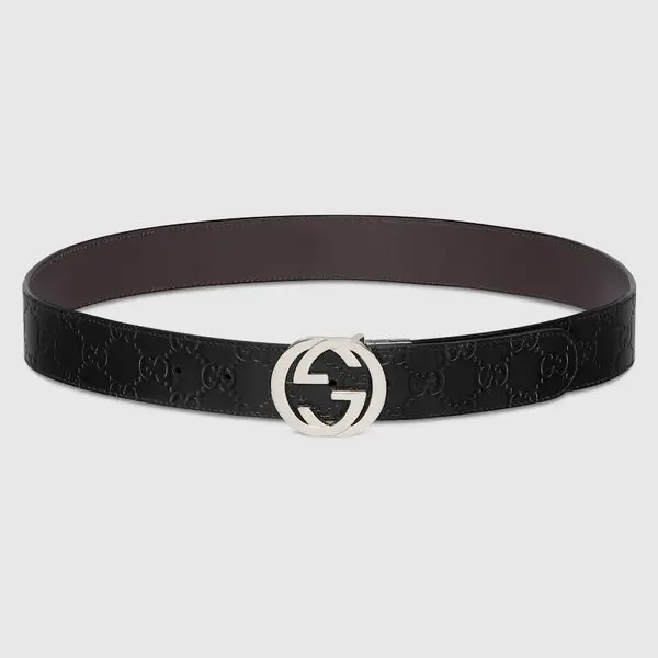 Gucci Reversible Belt With Interlocking G Buckle - Brown