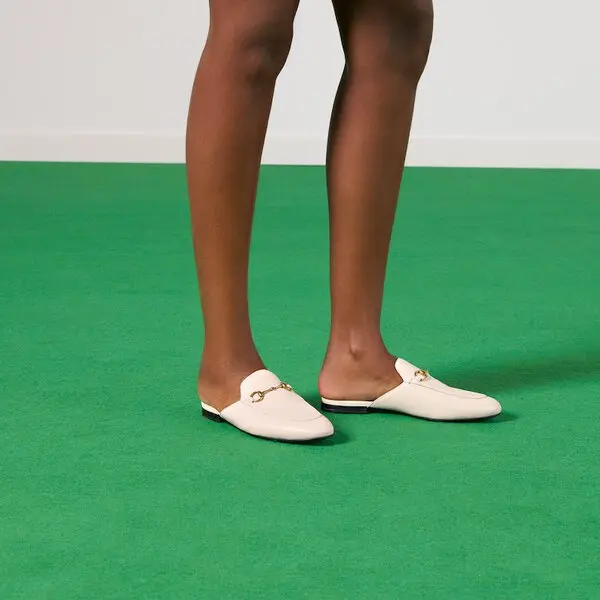 Gucci Princetown Leather Slipper - White