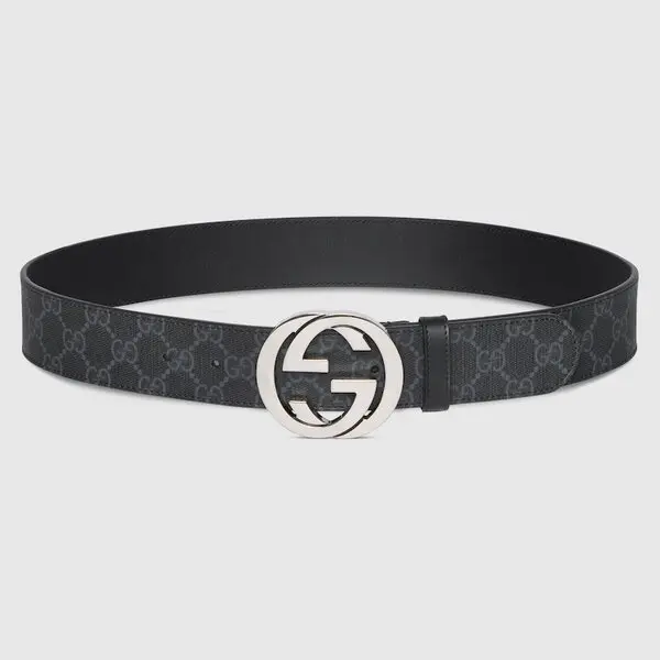 Gucci Belt With Interlocking G Buckle - Black