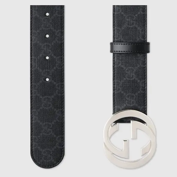 Gucci Belt With Interlocking G Buckle - Black