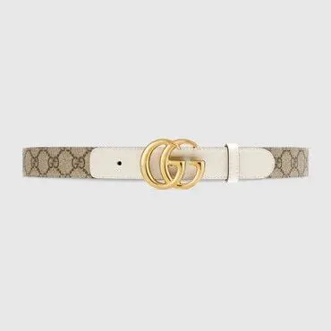 Gucci Gg Thin Marmont Belt Gg Canvas