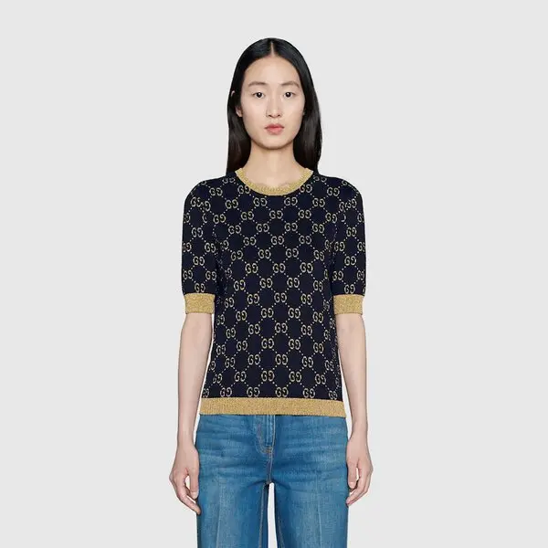 Gucci Gg Cotton Lamé Top