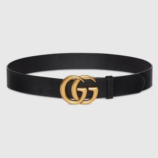 Gucci Gg Marmont Wide Belt - Black