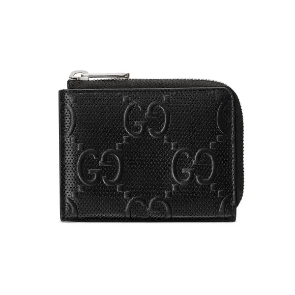 Gucci Gg Embossed Mini Wallet - Black | Editorialist