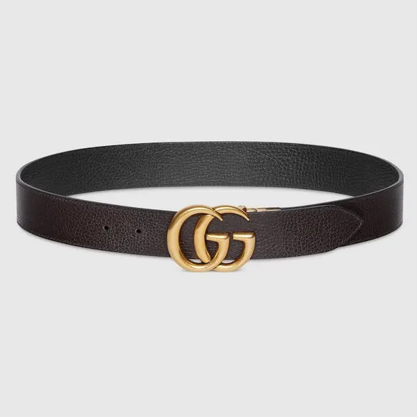 Gucci Reversible Leather Belt With Double G Buckle