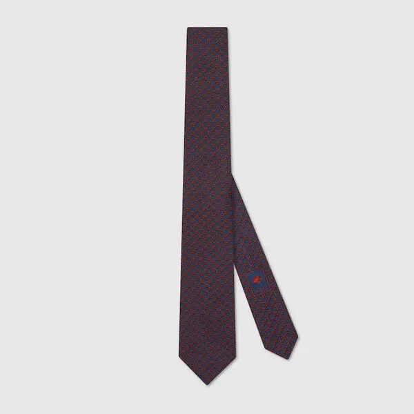 Gucci Gg Silk Jacquard Neck Tie - Red