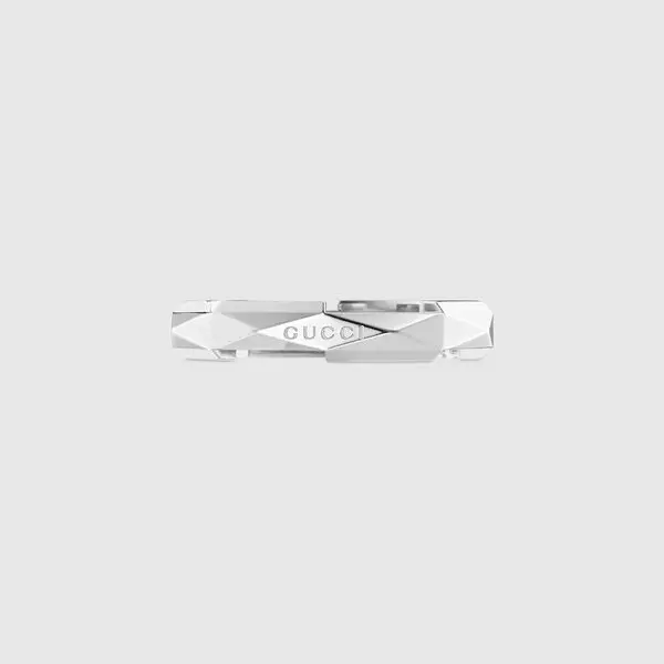 Gucci Link To Love 18k Studded Ring - White Gold