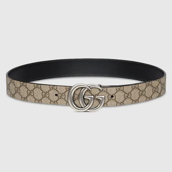 Gucci Gg Marmont Reversible Belt - Beige