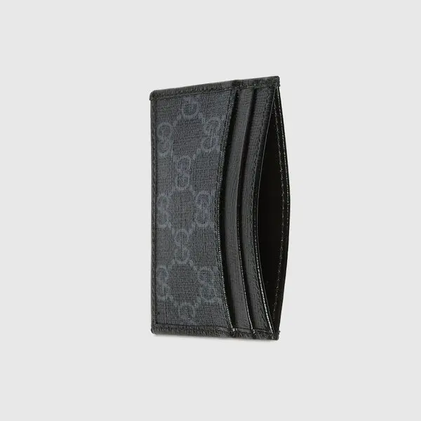 Gucci Gg Canvas Interlocking G Card Case - Black