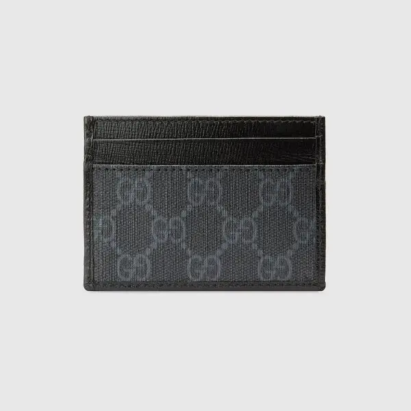 Gucci Gg Canvas Interlocking G Card Case - Black