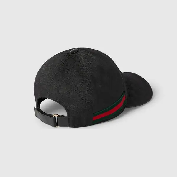 Gucci Gg Canvas Baseball Cap With Web Stripe - Black | Editorialist