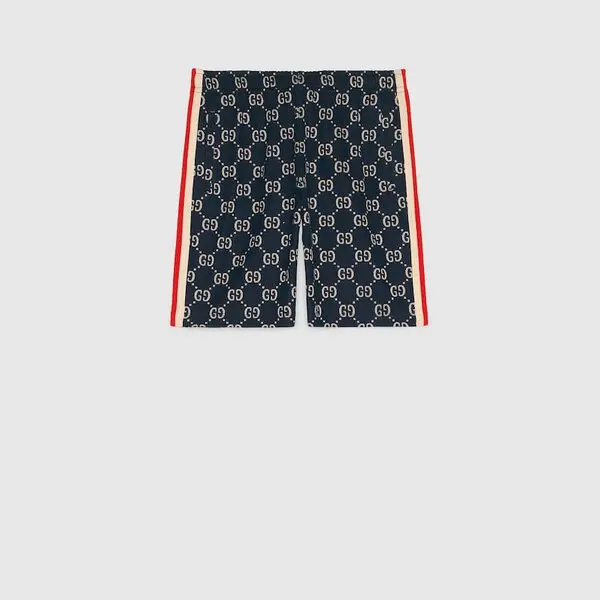 Gucci Gg Jacquard Shorts - Blue | Editorialist