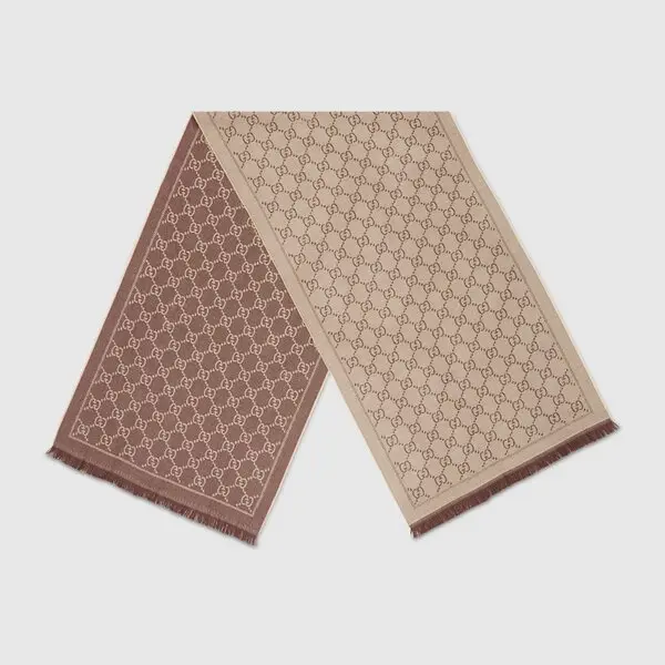Gucci Gg Wool Scarf - Beige
