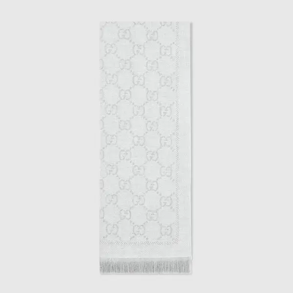 Gucci Gg Wool Scarf Wool - Grey