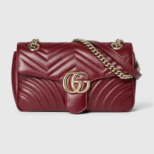 Gucci Gg Marmont Small Shoulder Bag - Gucci Rosso Ancora