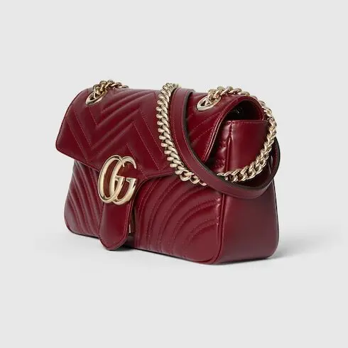 Gucci Gg Marmont Small Shoulder Bag - Gucci Rosso Ancora