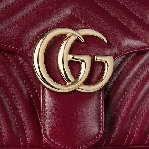 Gucci Gg Marmont Small Shoulder Bag - Gucci Rosso Ancora