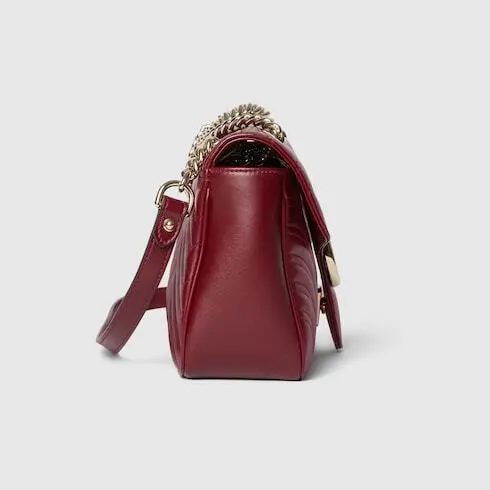 Gucci Gg Marmont Small Shoulder Bag - Gucci Rosso Ancora