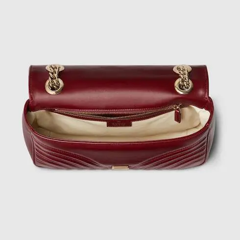 Gucci Gg Marmont Small Shoulder Bag - Gucci Rosso Ancora