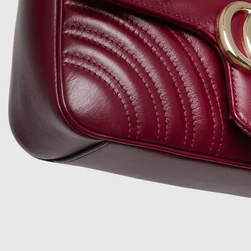 Gucci Gg Marmont Small Shoulder Bag - Gucci Rosso Ancora