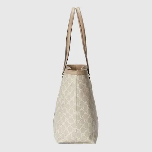 Gucci Ophidia Large Tote Bag Gg Canvas - Beige And White Canvas