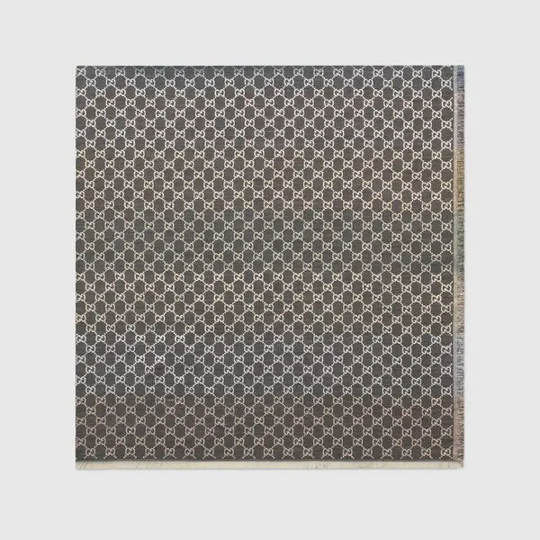 Gucci Gg Jacquard Shawl Cotton - Grey