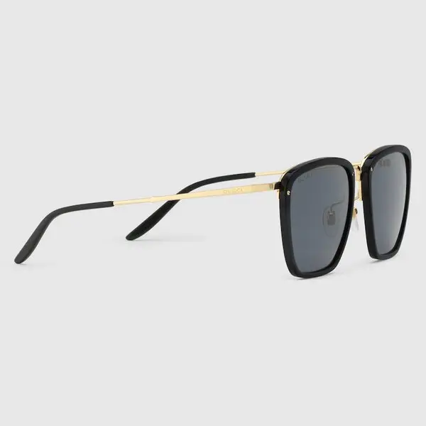 Gucci Square Acetate And Metal Sunglasses - Black | Editorialist