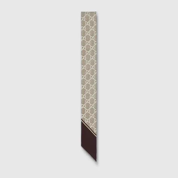 Gucci Printed Silk Ribbon - Beige