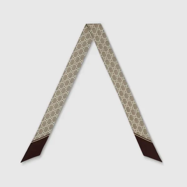 Gucci Printed Silk Ribbon - Beige