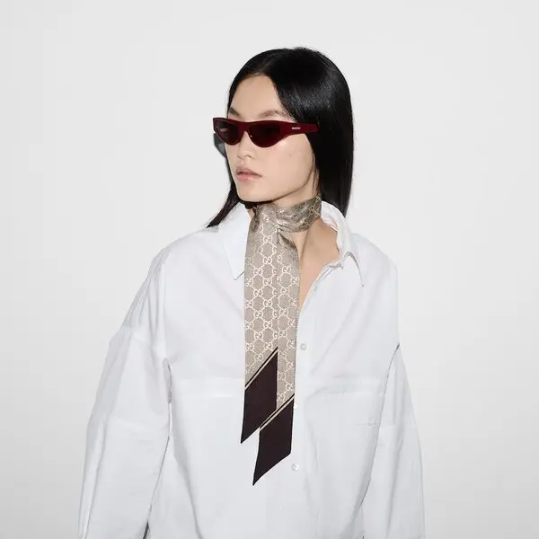 Gucci Printed Silk Ribbon - Beige