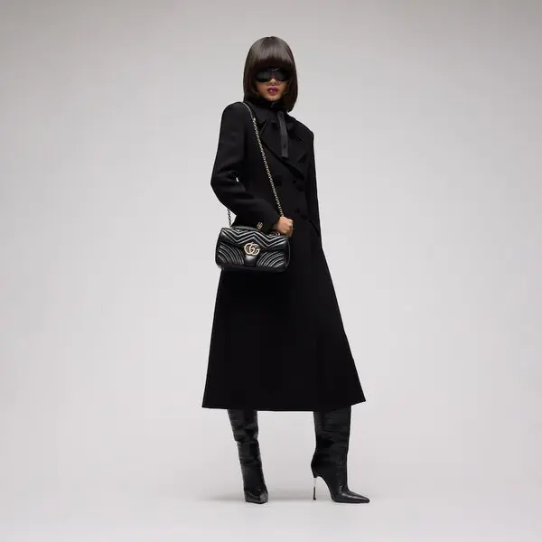 Gucci Gg Marmont Medium Shoulder Bag - Black