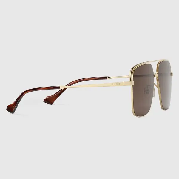 Gucci Specialized Fit Navigator Sunglasses - Gold