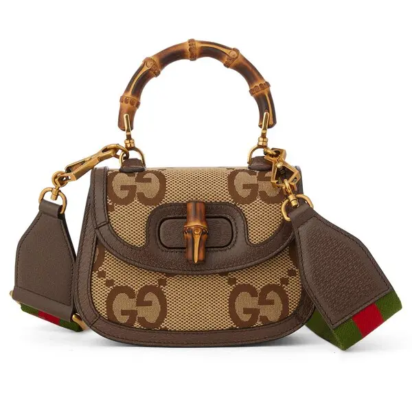 Gucci Bamboo 1947 Jumbo Gg Mini Bag - Beige