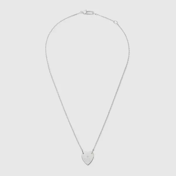 Gucci Trademark Heart Pendant Necklace - Sterling Silver