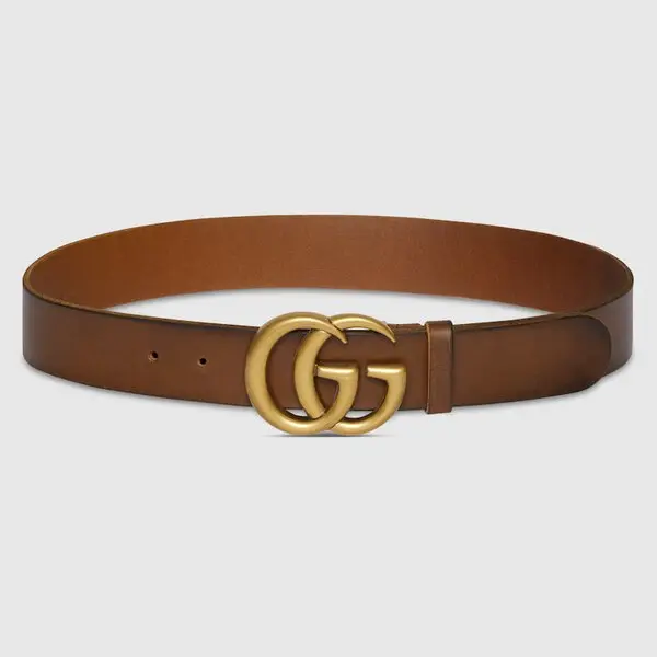 Gucci Gg Marmont Wide Belt - Brown