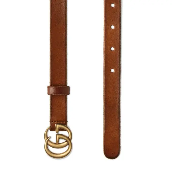 Gucci Leather Belt With Double G Buckle - Brown | Editorialist display picture 2